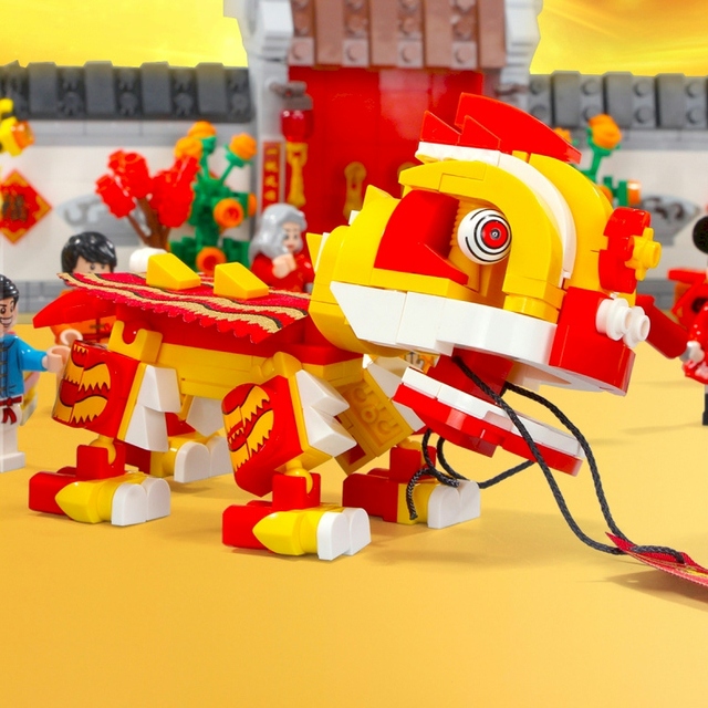 Lego compatible Dragon And Lion Dance And New Year Market Toys Lego compatible Dragon And Lion Dance And New Year Market Toys