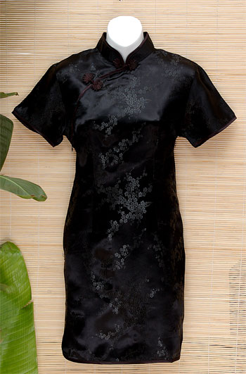 Blossom Mandarin Dress - Black | Chinese Apparel | Women | Women's Dresses
